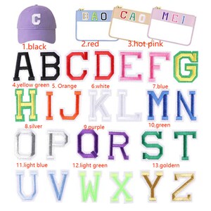 Colorful Letters A-Z Iron-on Patch, Letters Patch- Chenille Alphabet ...