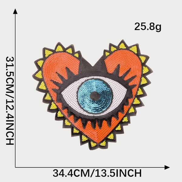 Large Sequin Heart Patch - Etsy