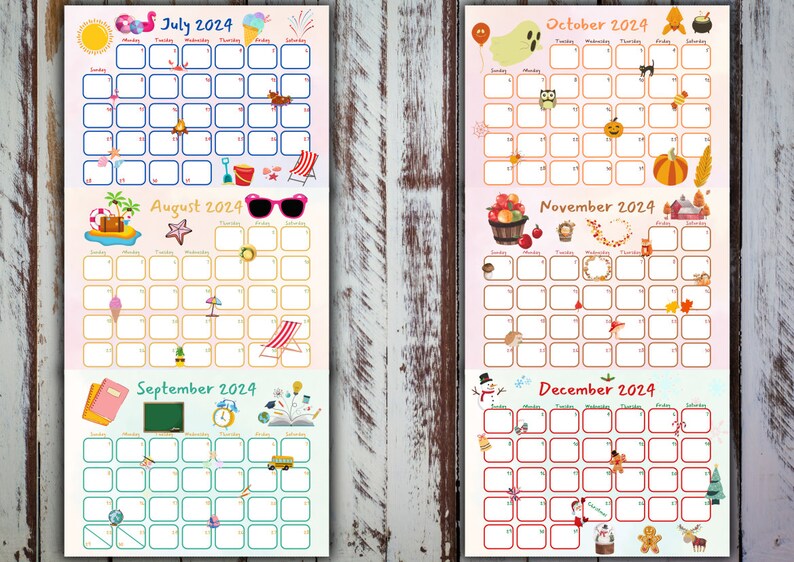 2024 Calendars, Printable Calendars, Printable Kids Calendars, Kids ...