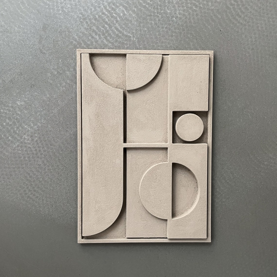 Set of Two Large Wall Reliefs Wall Decor Abstract Wall Art Geometric ...