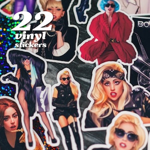 Lady Gaga LG3 Born This Way Vinyl Sticker Pack | 22 Gaga Waterproof ...