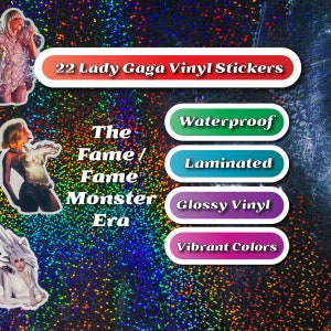 Lady Gaga LG1 LG2 the Fame & Fame Monster Era Vinyl Sticker Pack | 22 ...