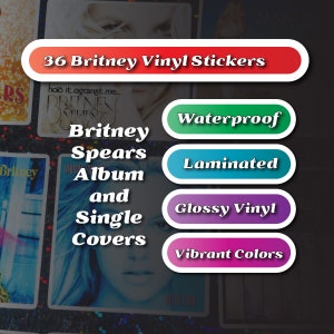 Britney Spears Album Covers Vinyl Sticker Pack 36 Britney Waterproof Stickers - Etsy
