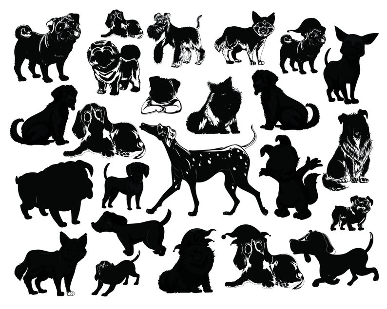 DOG SVG BUNDLE Dog Clipart Dogs Svg Files for Cricut Dogs - Etsy