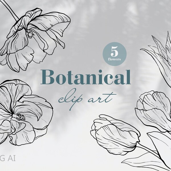 Botanical Clip Art - Etsy