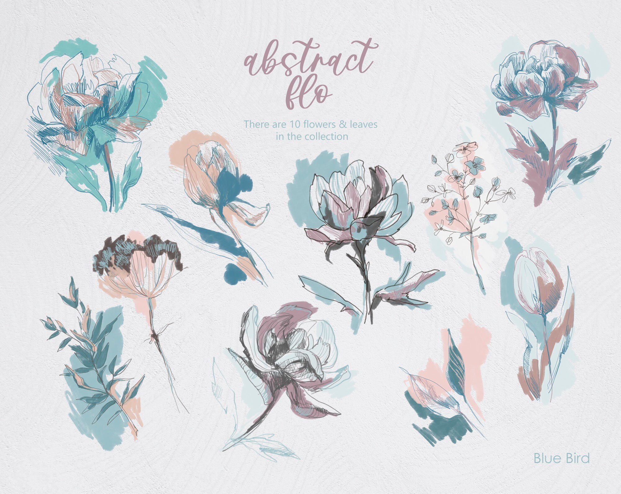 Abstract Botanical Line Art, Modern Abstract Design Elements, Abstract ...