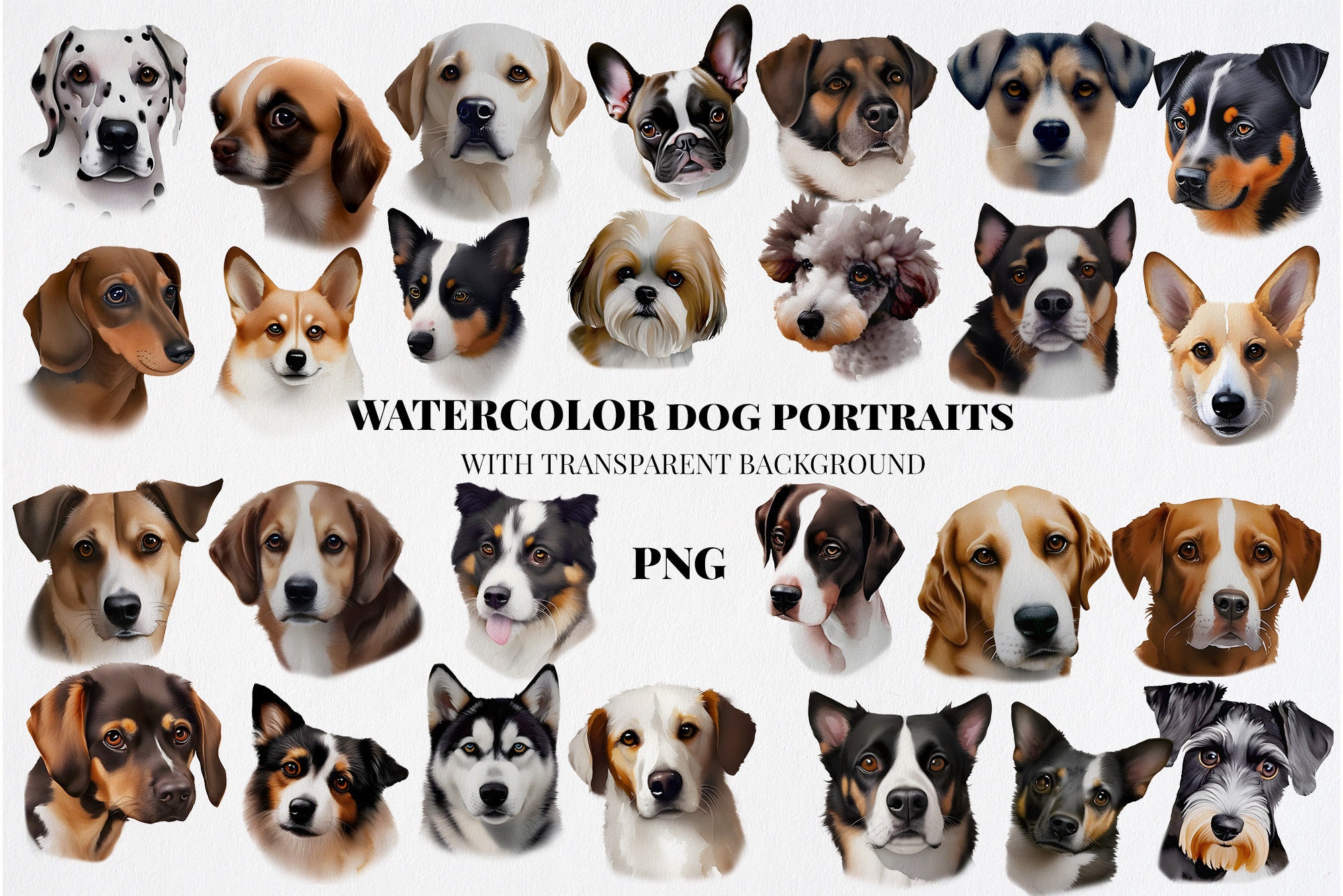 Dog Clipart Dog Wall Art Pet Clipart Watercolor Clipart - Etsy