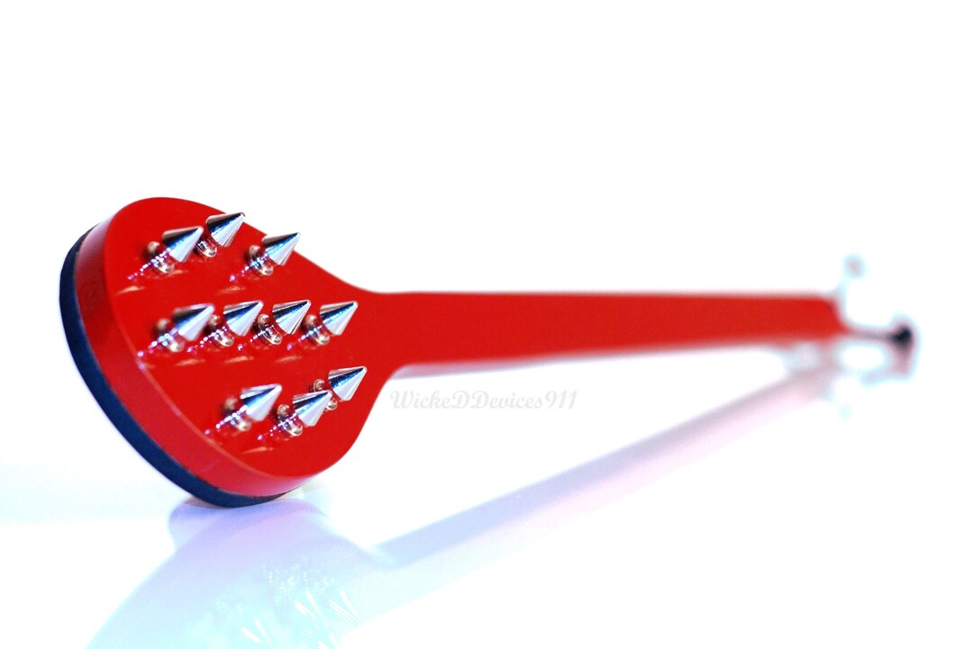 Round Spanking Paddle, Red With Spikes - Etsy