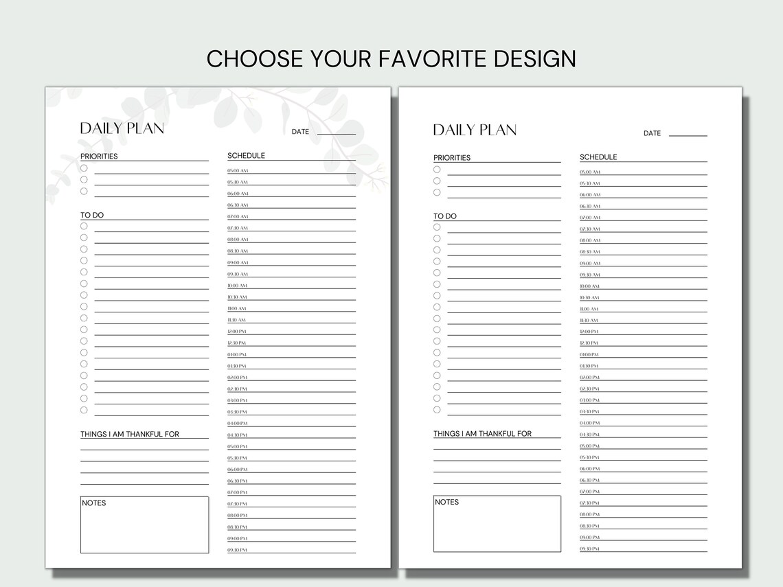 Fillable Daily Planner Printable Daily To Do List - Etsy.de