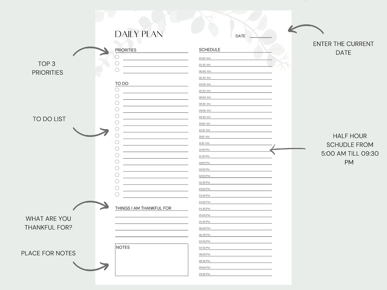Fillable Daily Planner Printable Daily To Do List - Etsy.de