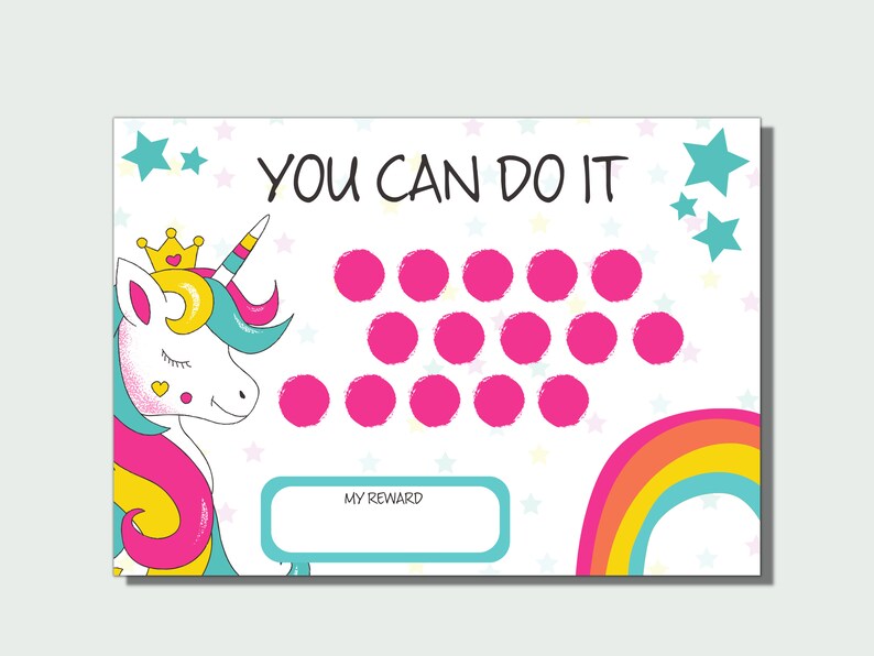 Cute Unicorn Reward Chart Printable Unicorn Behavior Chart - Etsy.de