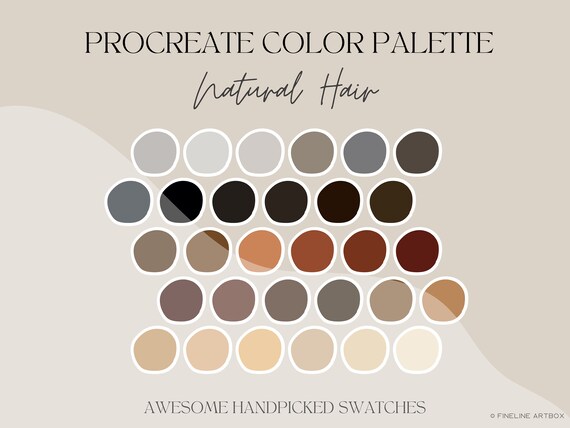 Procreate Color Palette Natural Hair Colors Instant Download - Etsy