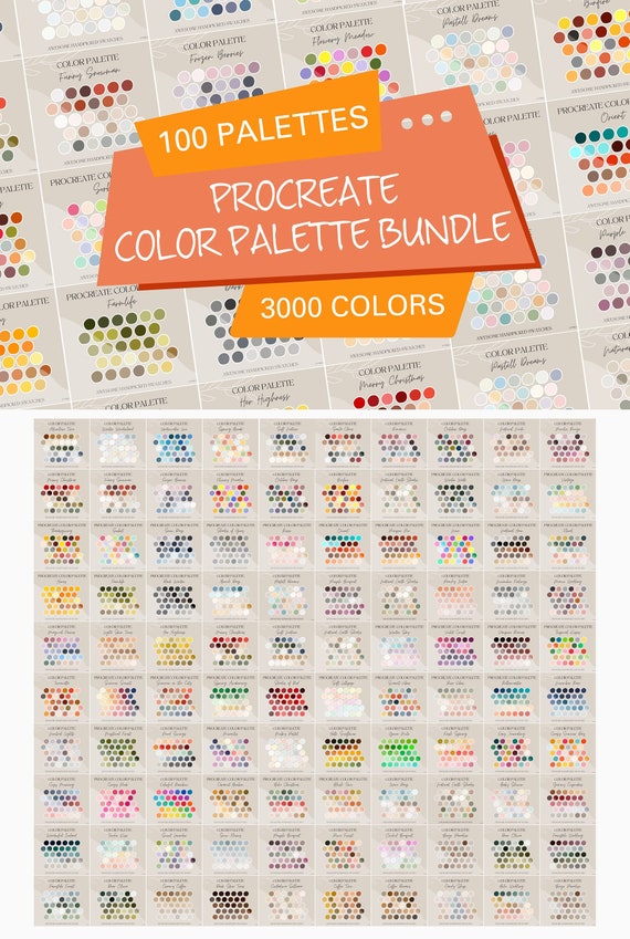Procreate Color Palette Bundle Instant Download 100 Palettes Etsy