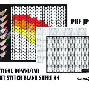 Knit Stitch Blank Chart for Knitting Patterns Pdf Jpg Download - Etsy