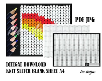 Knit Garter Stitch Graph Paper Blank for Colorwork Charts, Knitting ...