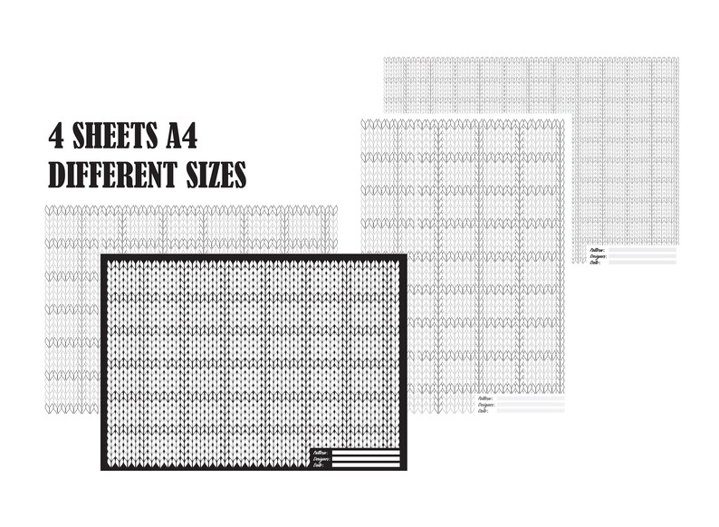 Knit Stitch Blank Chart for Knitting Patterns Pdf Jpg Download - Etsy