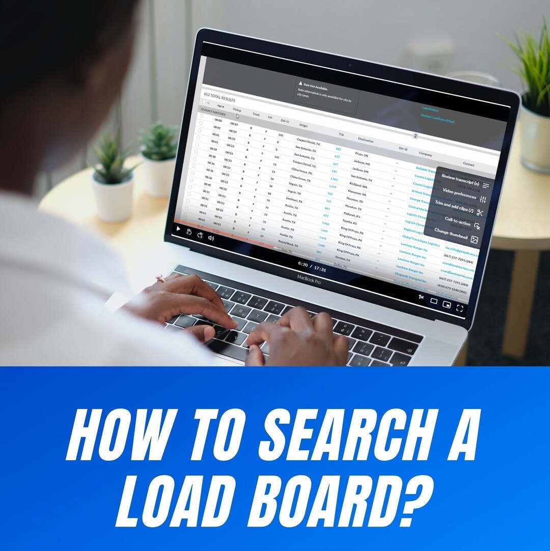 Freight Dispatcher Load Board Training Step by Step Video Tutorial With ...