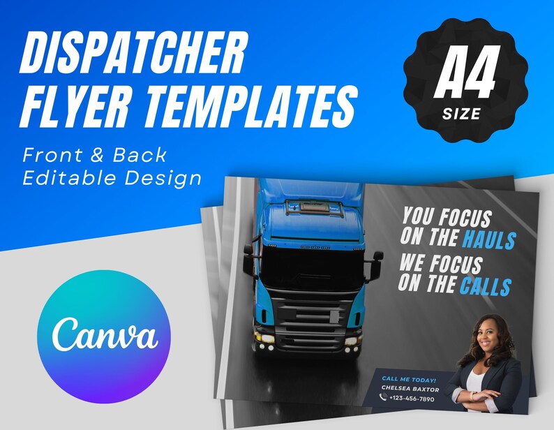 Dispatcher Flyer Canva Template, Logistics Flyer, Dispatch Flyer ...