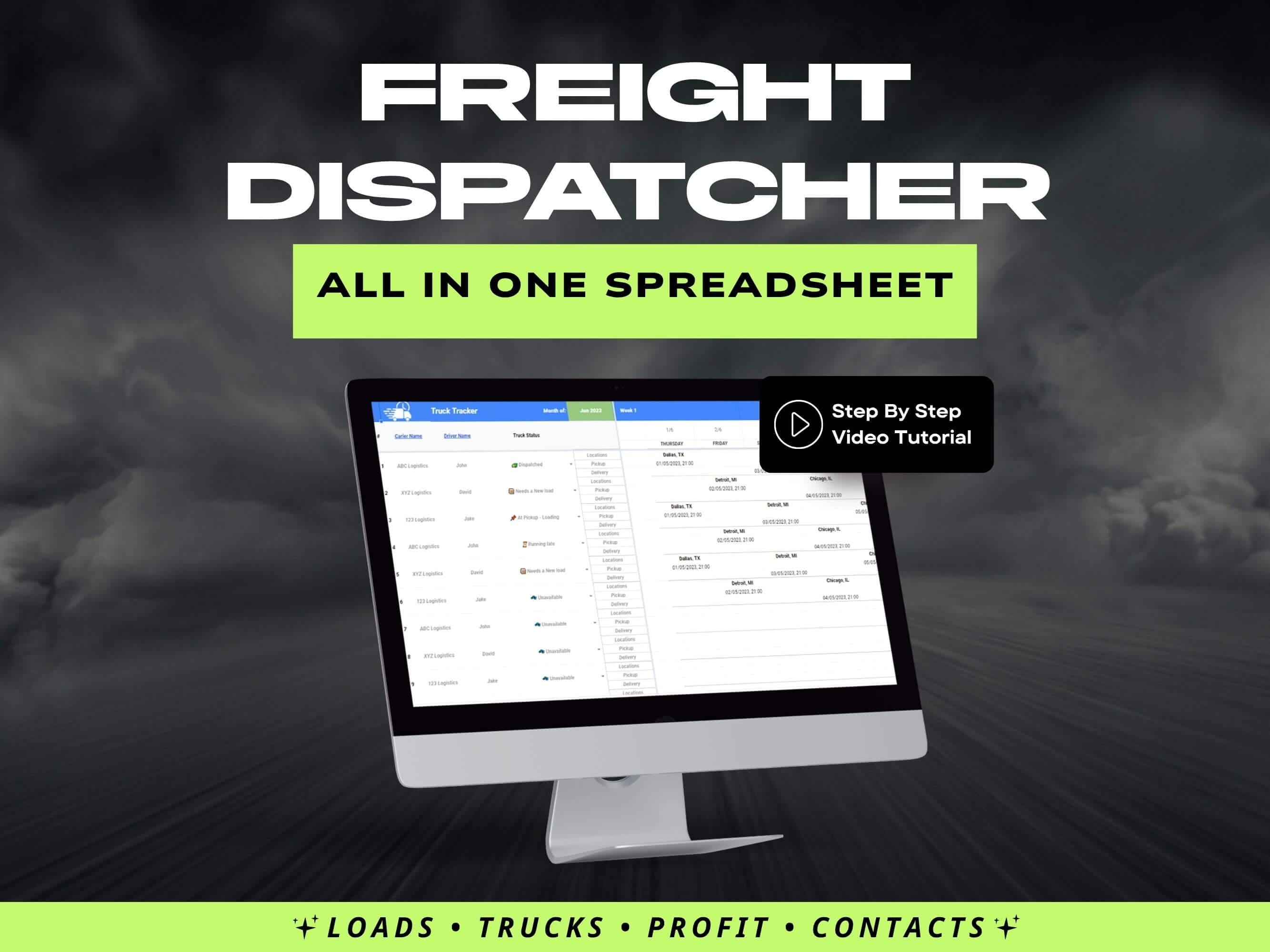 Freight Dispatcher Spreadsheet | Load Tracker, Profit Calculator ...