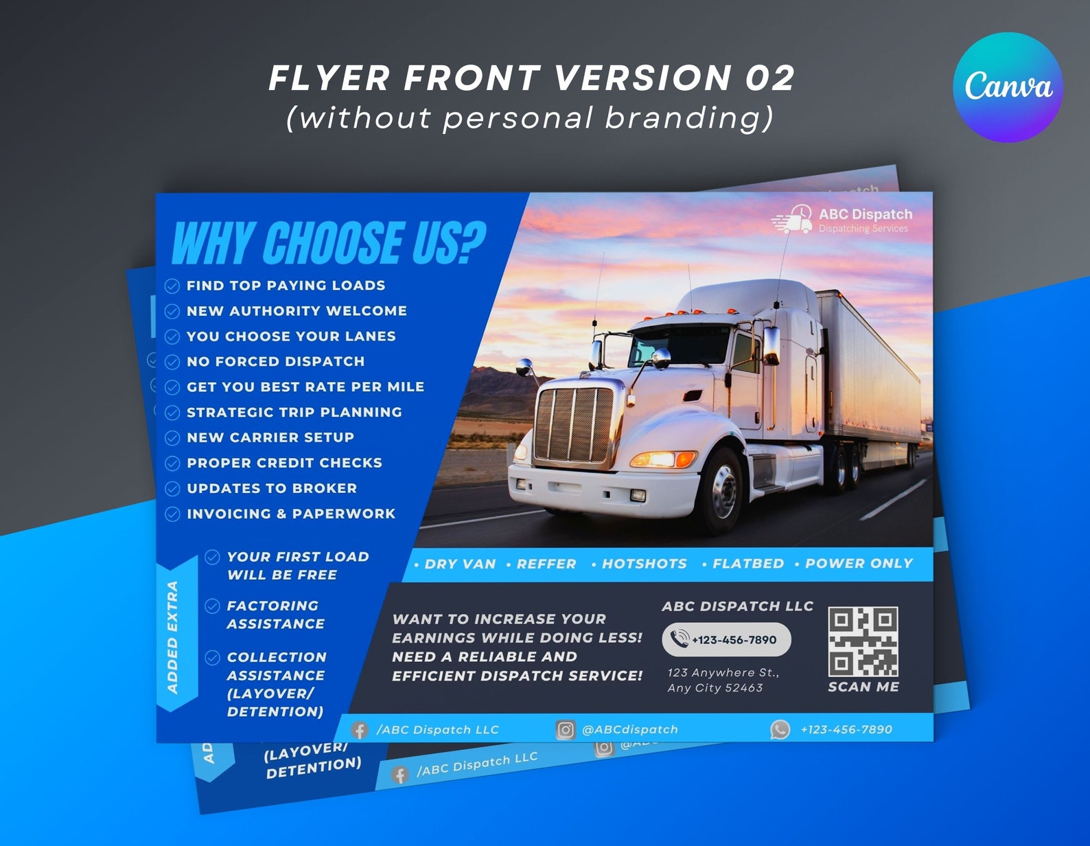 Dispatcher Flyer Canva Template Logistics Flyer Dispatch - Etsy