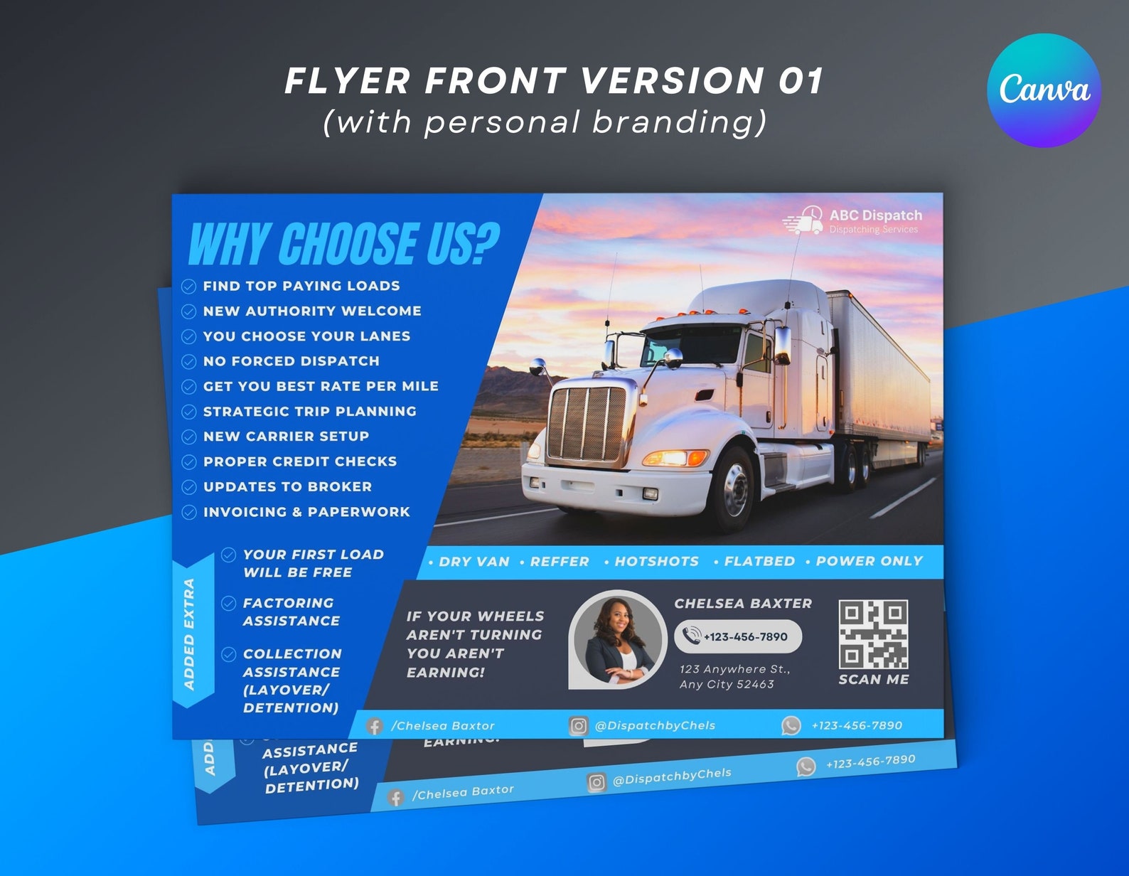 Dispatcher Flyer Canva Template, Logistics Flyer, Dispatch Flyer ...