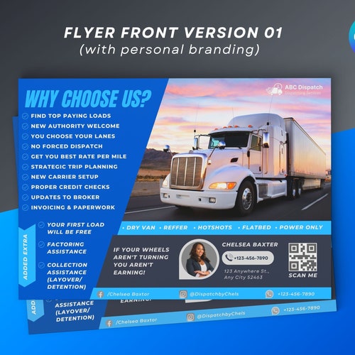 Dispatcher Flyer Canva Template Logistics Flyer Dispatch - Etsy