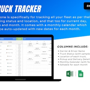 Freight Dispatch Management Spreadsheet - Load Tracker, Truck & Finance ...