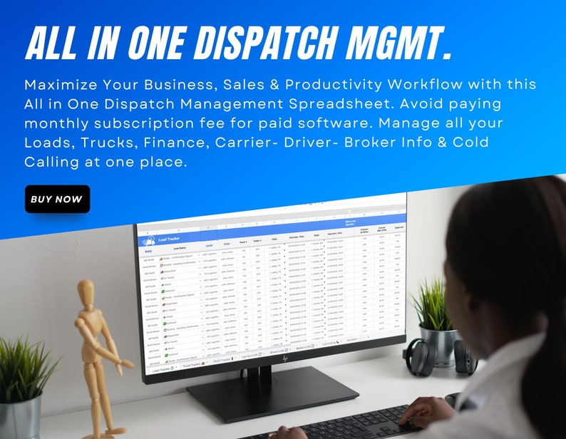 Freight Dispatch Management Spreadsheet - Load Tracker, Truck & Finance ...