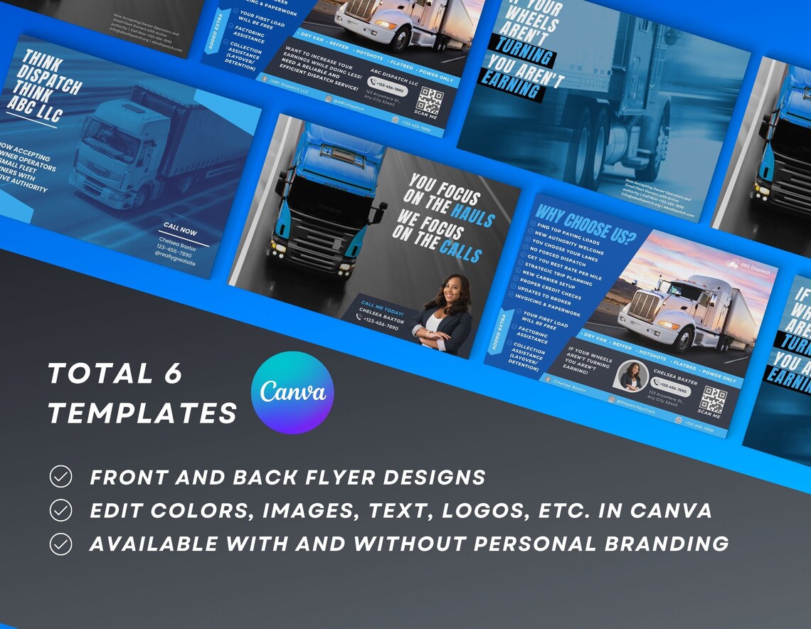 Dispatcher Flyer Canva Template Logistics Flyer Dispatch - Etsy