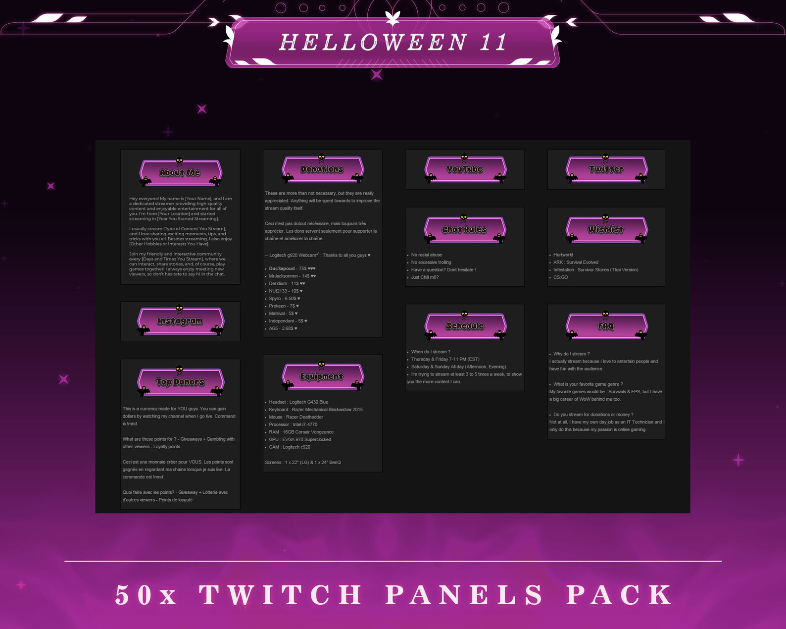 Haunted Halloween Twitch Panels: Spooky Stream Overlay Pack - Etsy