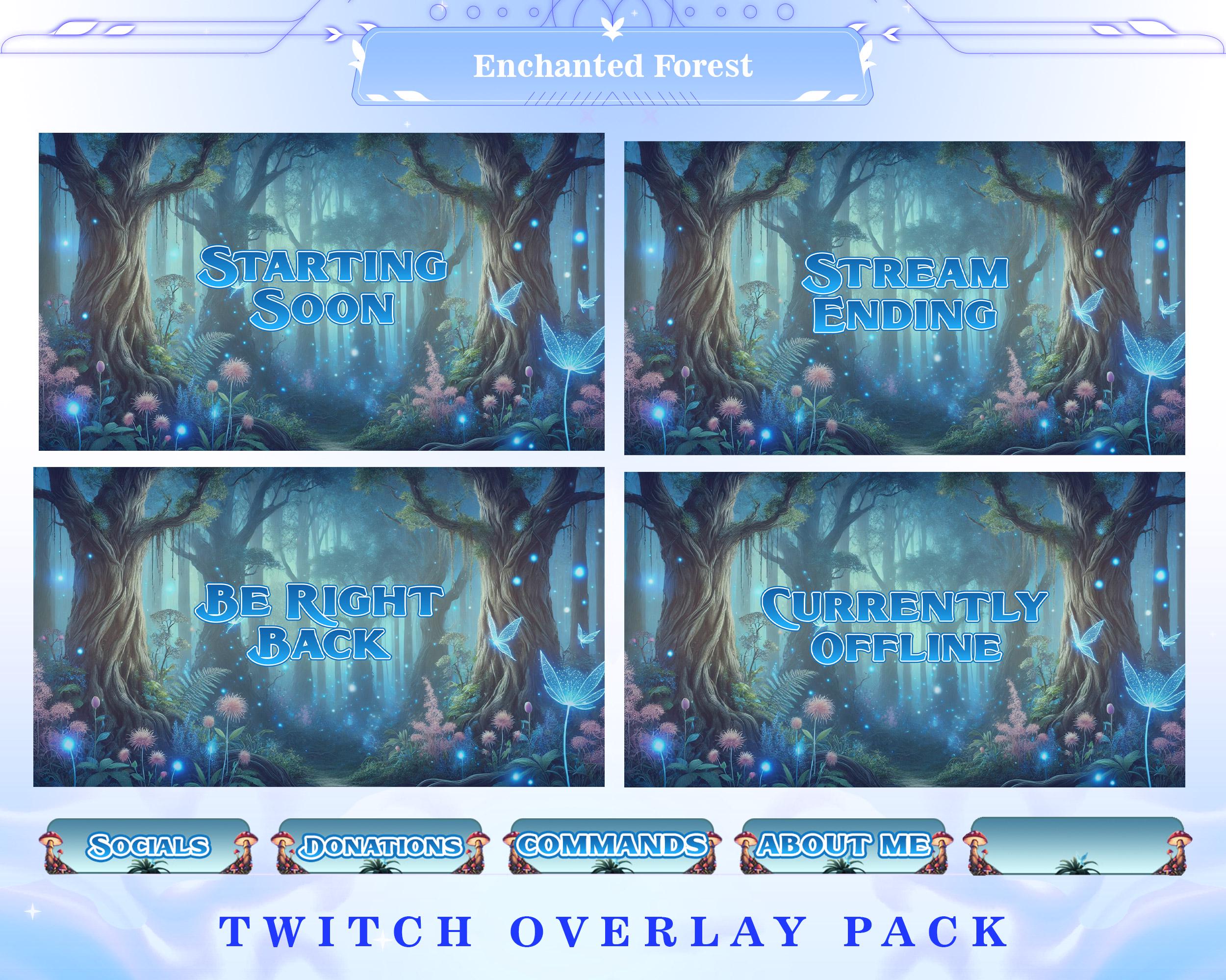 Animated Enchanted Forest Stream Overlay Pack: Vtuber Twitch Scene - Etsy