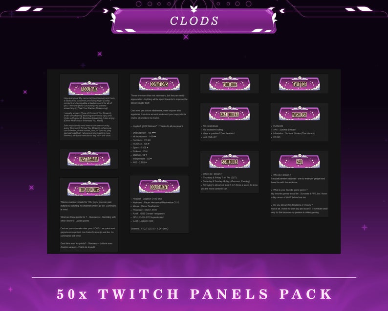 Cloudscape Twitch Panels Stream Overlays Sky Theme Graphics Overlay ...