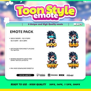 Twitch Emotes Unique Cartoon DJ Pack for Stand Out in the Streamer ...