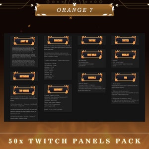 Orange Blaze Twitch Panels: Stream Overlay Graphics - Etsy
