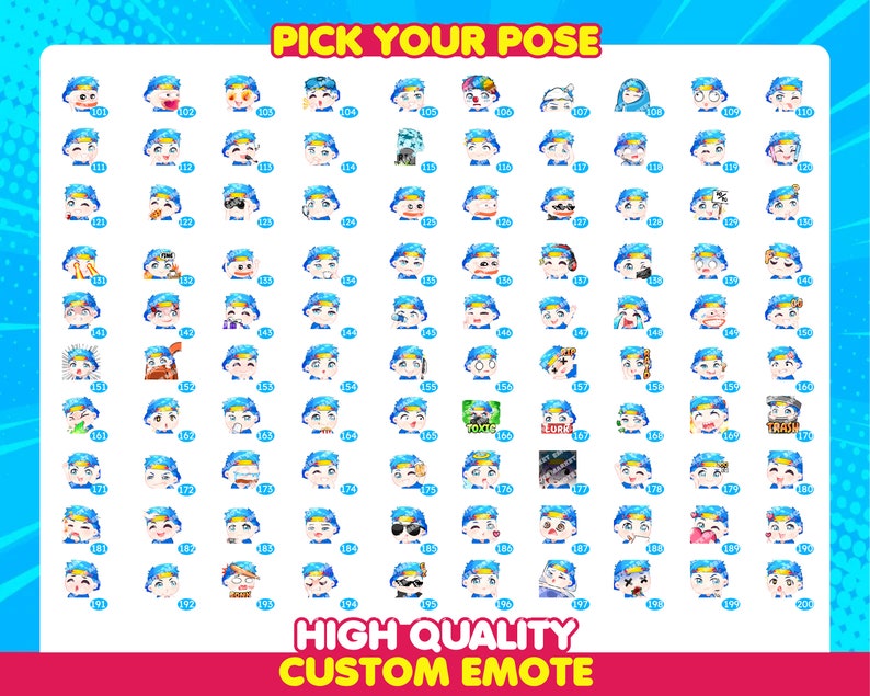 Elegant Chibi Twitch Emotes | Personalized & Fun Emotes | Upgrade Your ...