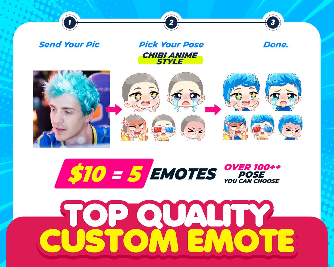 Custom Anime Emote | Kawaii Vtuber Emote Style | Enhance Your Streaming ...