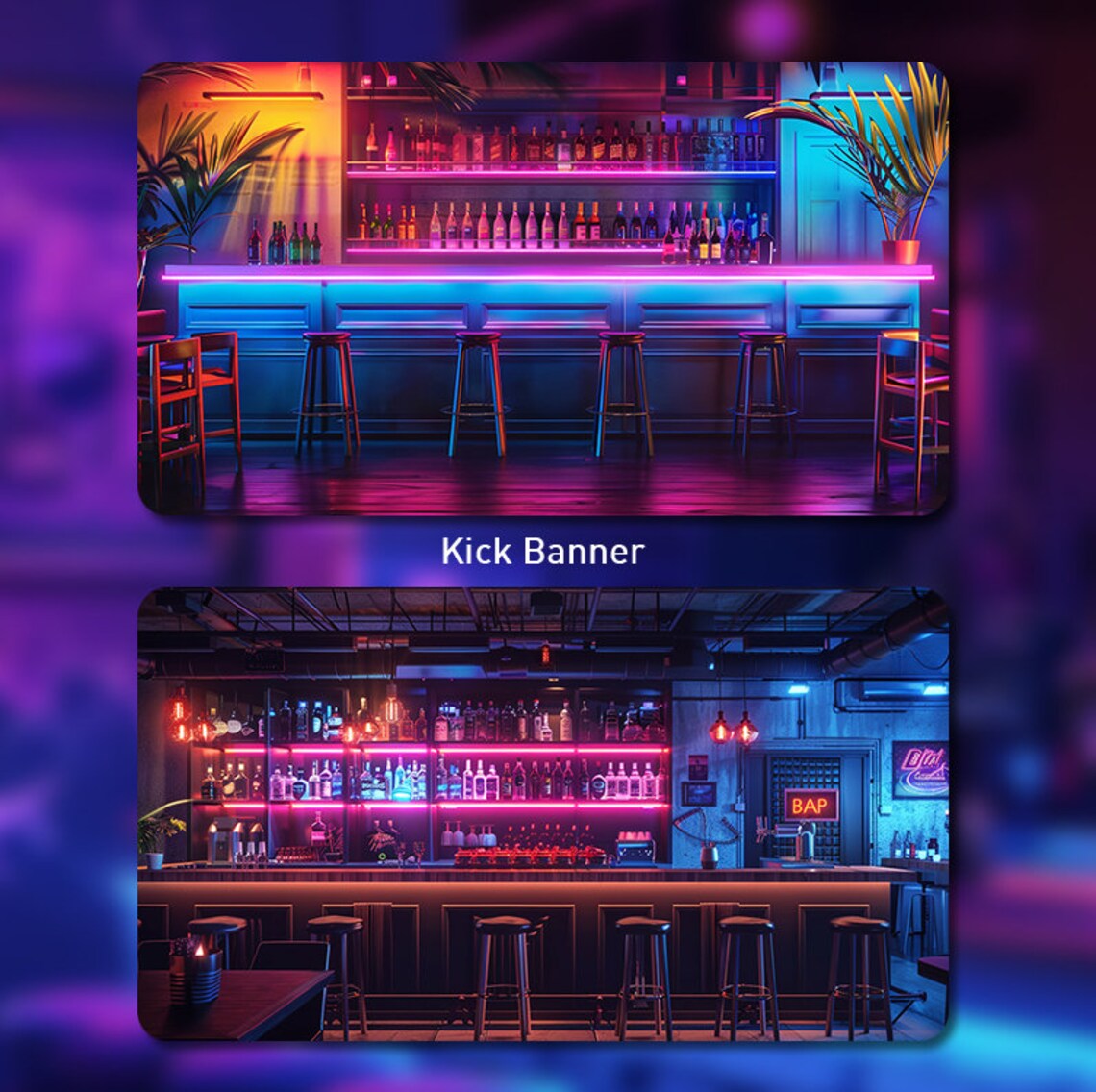 Elevate Your Brand With Neon Bar-themed Banners for Major Platforms - Etsy
