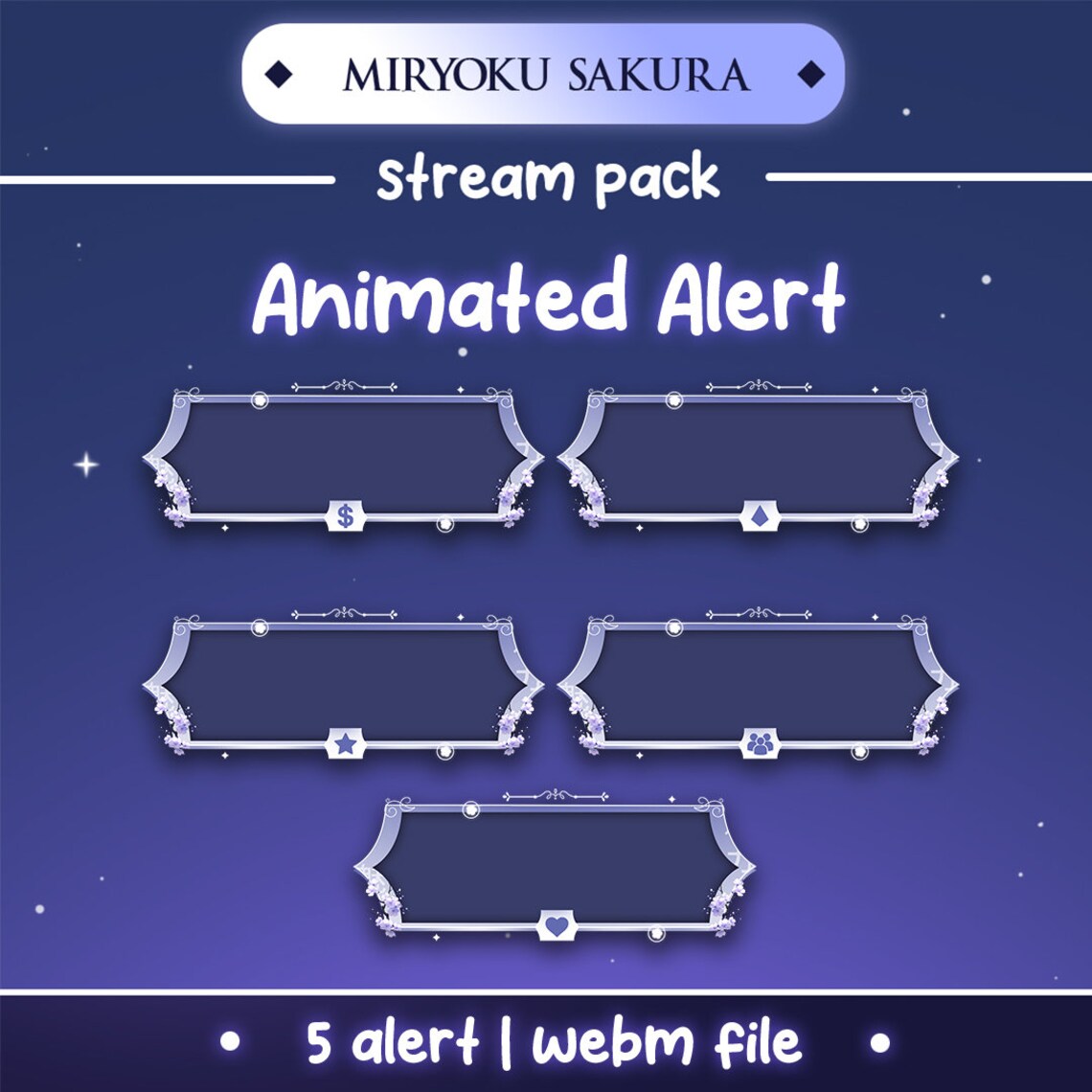 Miryoku Sakura Animated Stream Overlay Pack: Twitch, Youtube, Kick - Etsy
