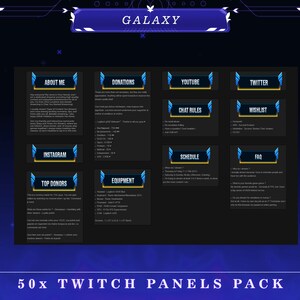 Gamer Twitch Panels | Stream Overlays | Gaming Theme Graphics | Overlay ...