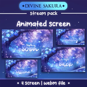 Animated Stream Overlay Pack Divine Sakura for Graceful Twitch ...