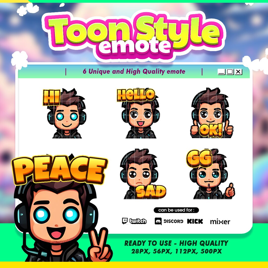 Twitch Emote Mecha Man Cartoon Pack for High-tech Robotic Themed ...