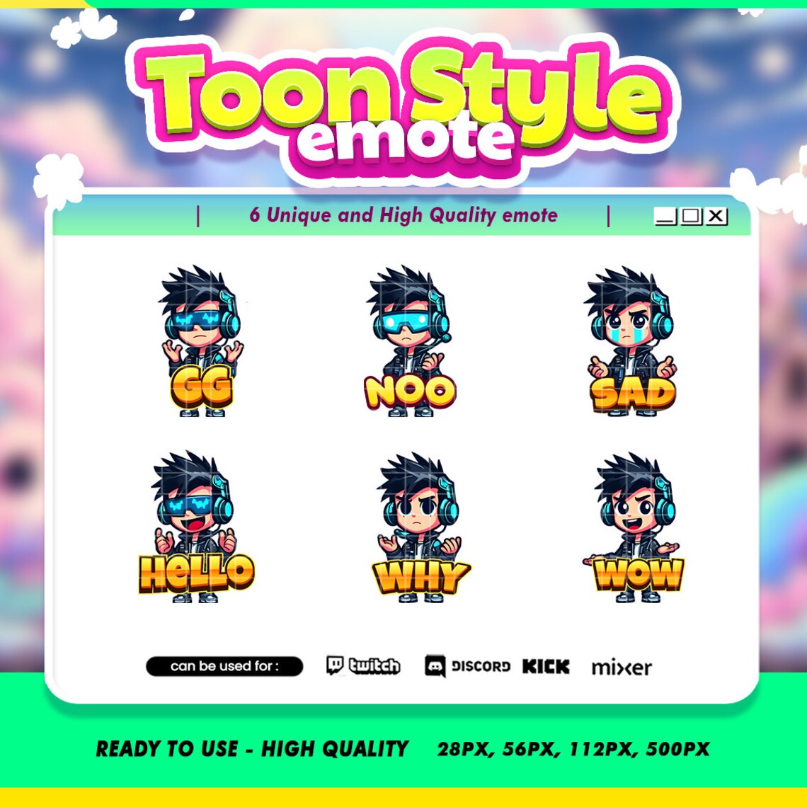 Twitch Emotes Unique Cartoon DJ Pack for Stand Out in the Streamer ...