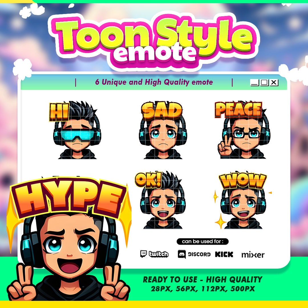 Twitch Emote Techno Cartoon Collection for Futuristic and Vibrant ...