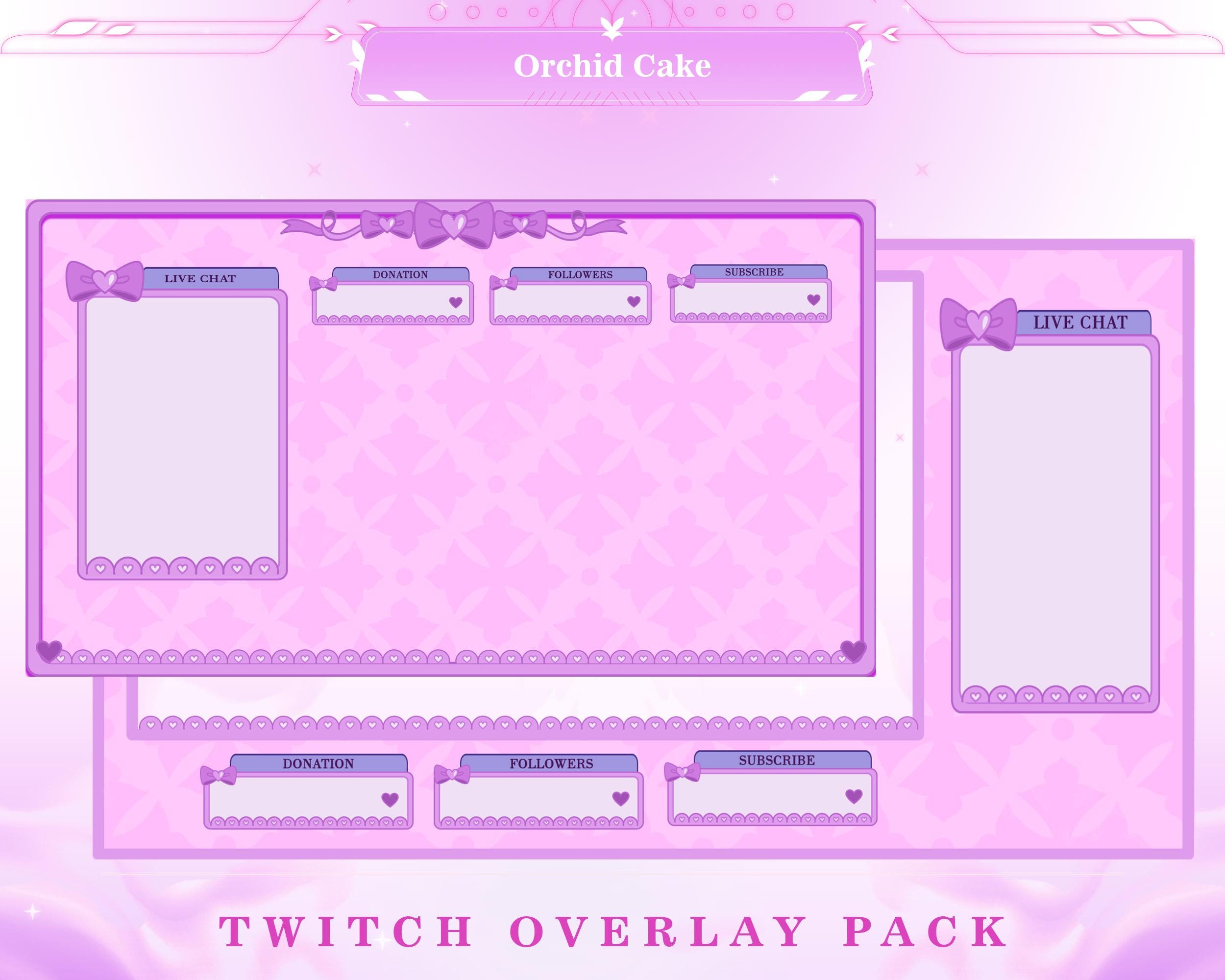 Orchid Cake Twitch Overlay Pack: Animated Stream Graphics - Etsy