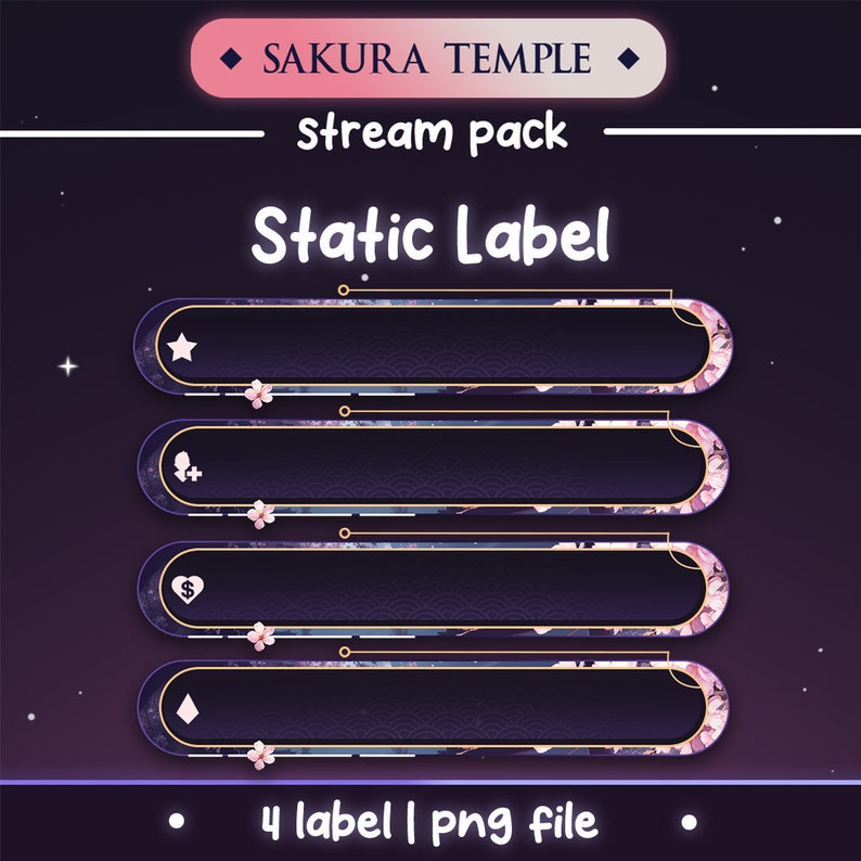 Animated Stream Overlay Pack Sakura Temple for Artistic Streaming Designs Youtube Overlay ...