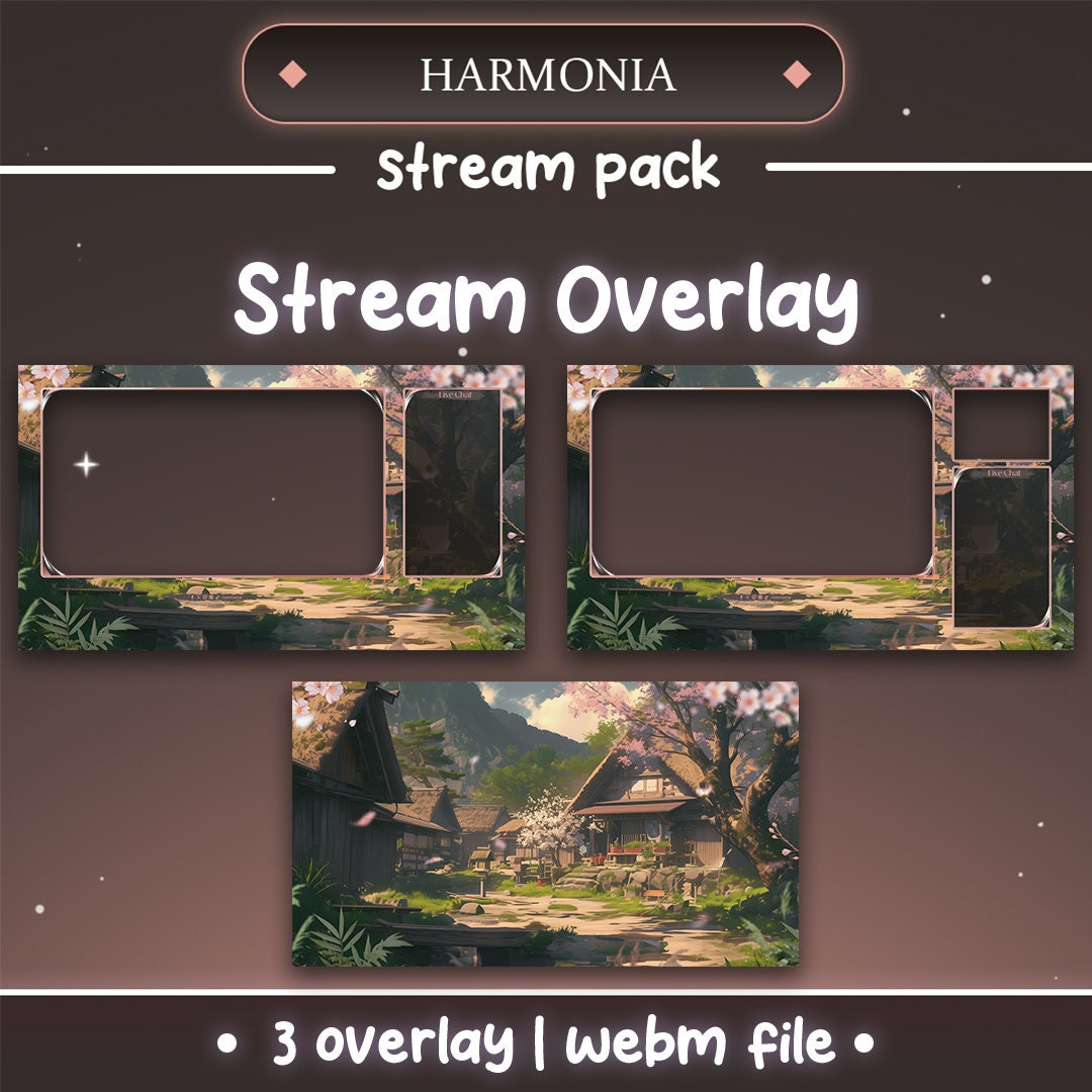 Harmonia Animated Stream Overlay Pack: Twitch, Youtube, Kick - Etsy
