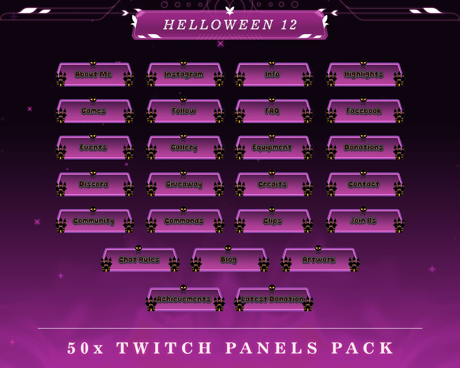 Witch's Cauldron Halloween Twitch Panels: Stream Overlay Graphics - Etsy
