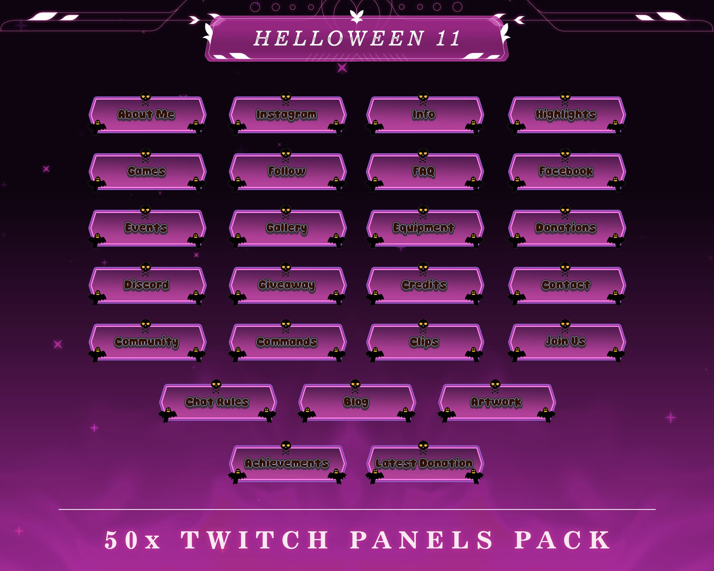 Haunted Halloween Twitch Panels: Spooky Stream Overlay Pack - Etsy