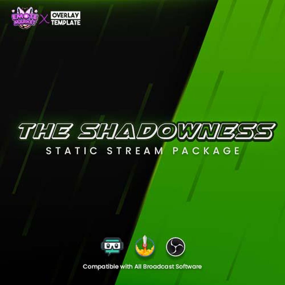 Animated Stream Overlay Pack Shadowness for Dark Theme Streamers - OBS ...