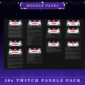 Moogle Twitch Panels | Stream Overlays | Cute Fantasy Theme Graphics ...